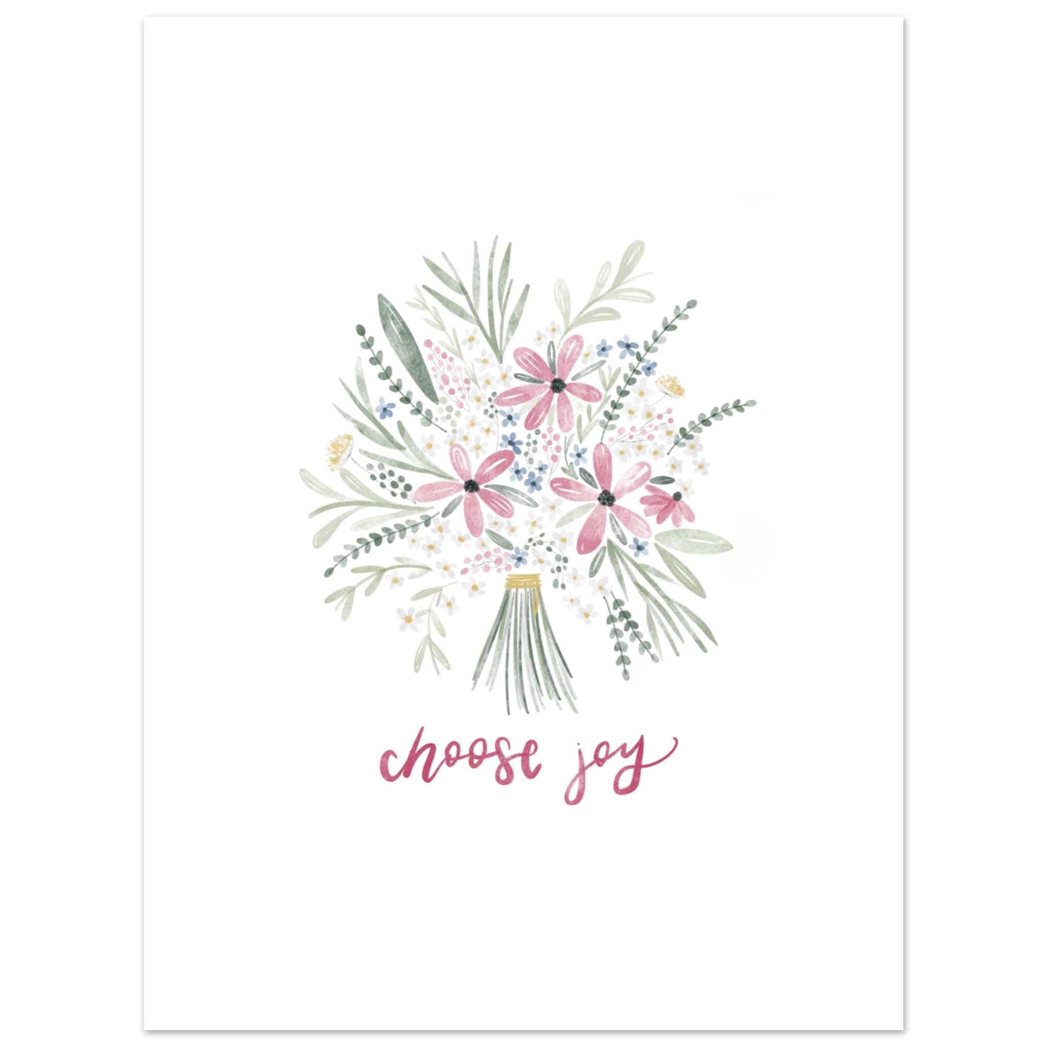 Choose Joy Floral Christian Matte Paper Poster