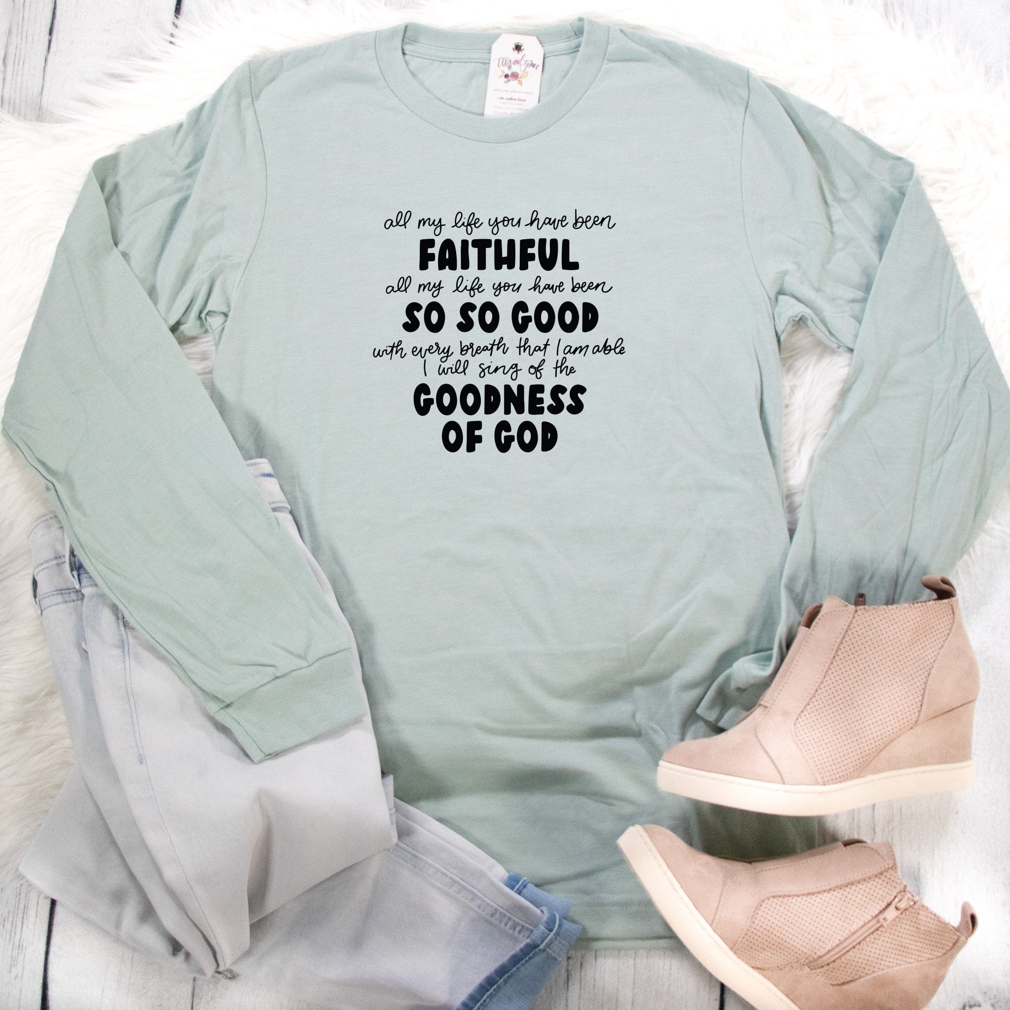 Goodness Of God Christian Crew Longsleeve Shirt