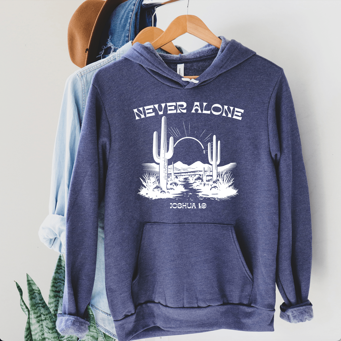 Never Alone Christian Premium Fleece Hoodie