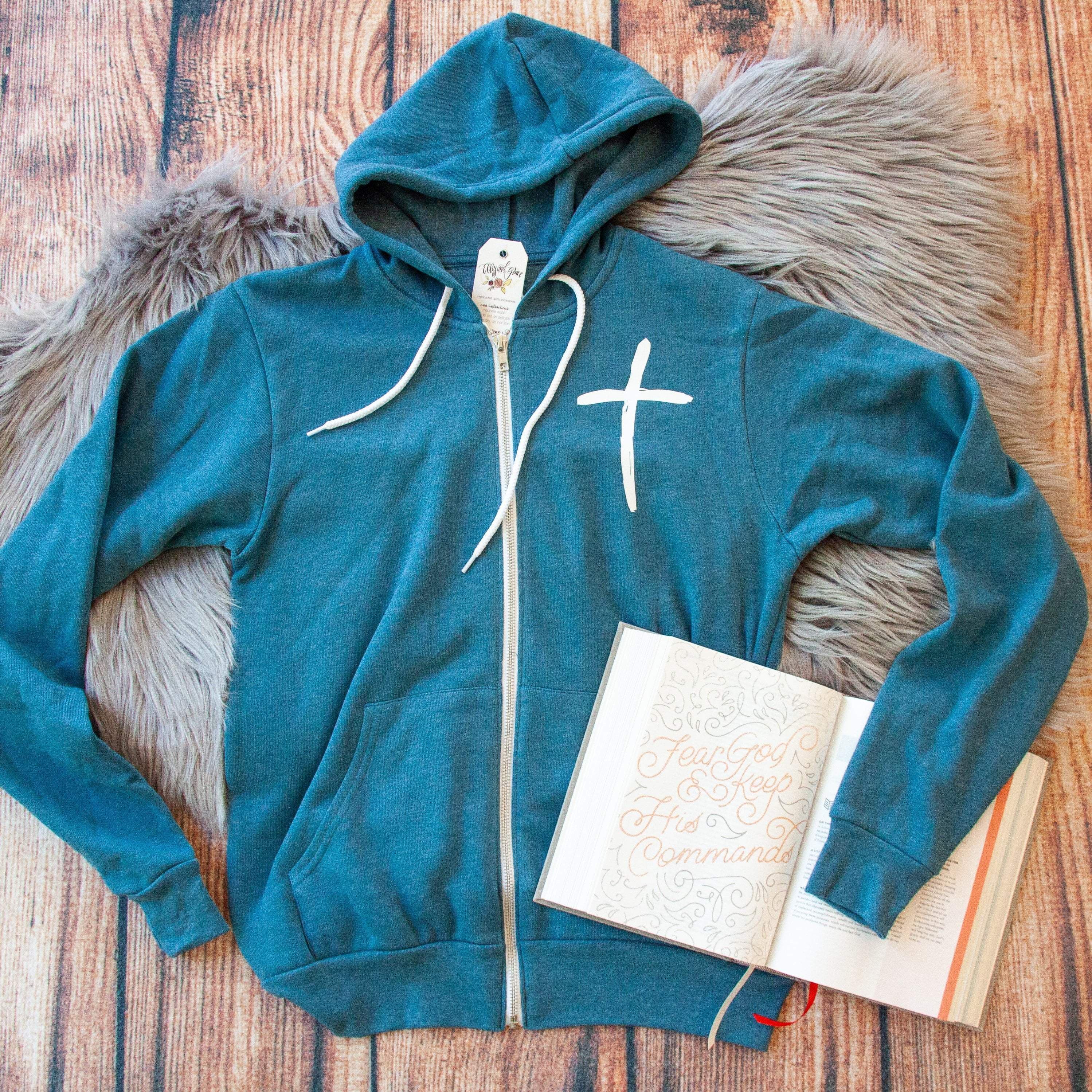 Cross Premium Fleece Zip Up Christian Hoodie